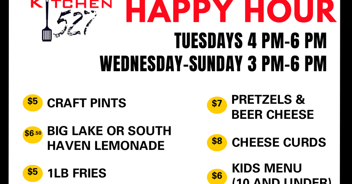KITCHEN 527: Happy Hour | Visit South Haven